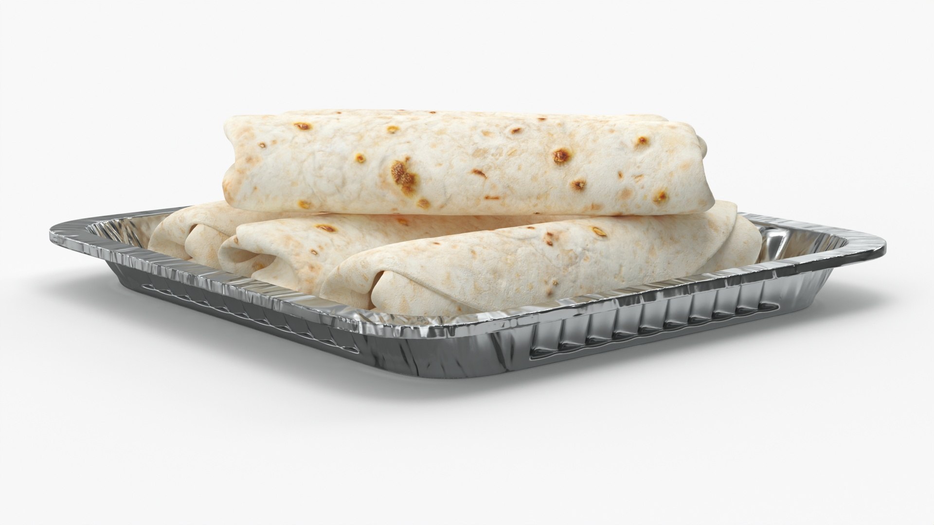 3D Model Burrito On Disposable Aluminum Tray - TurboSquid 2374693