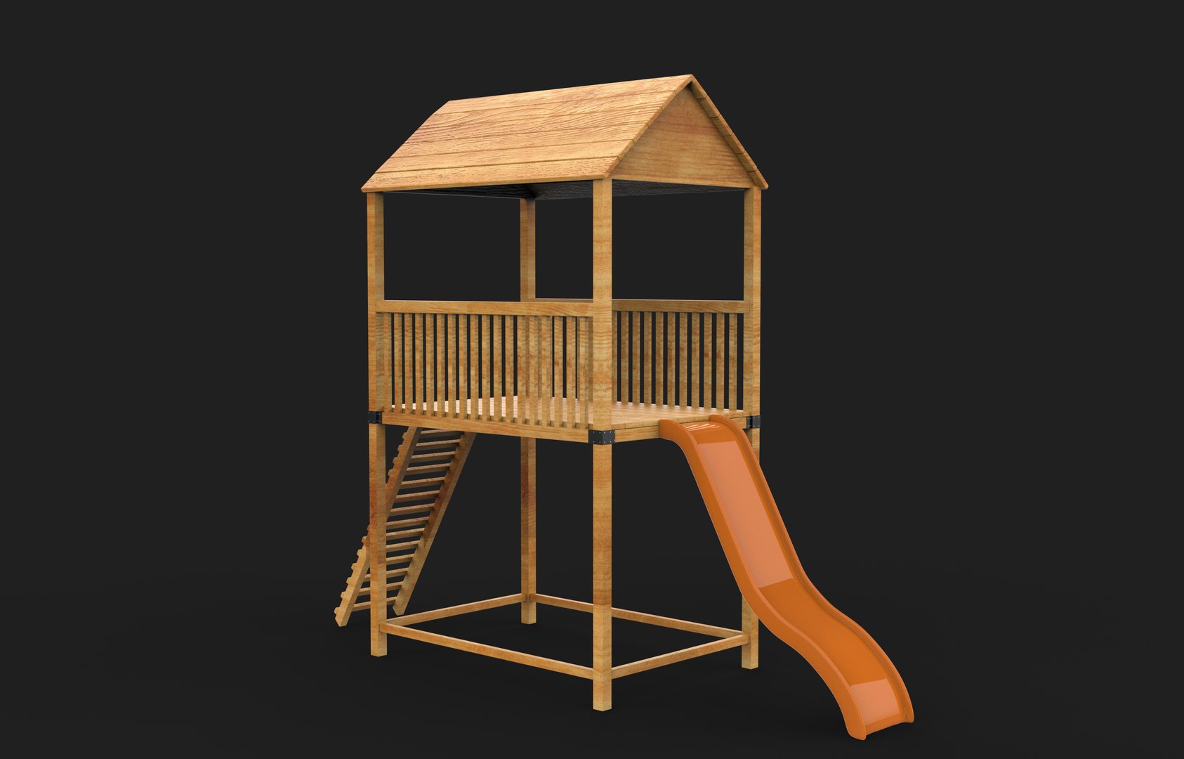 Playground Wooden Slide 3D Model 3D Model - TurboSquid 2352631