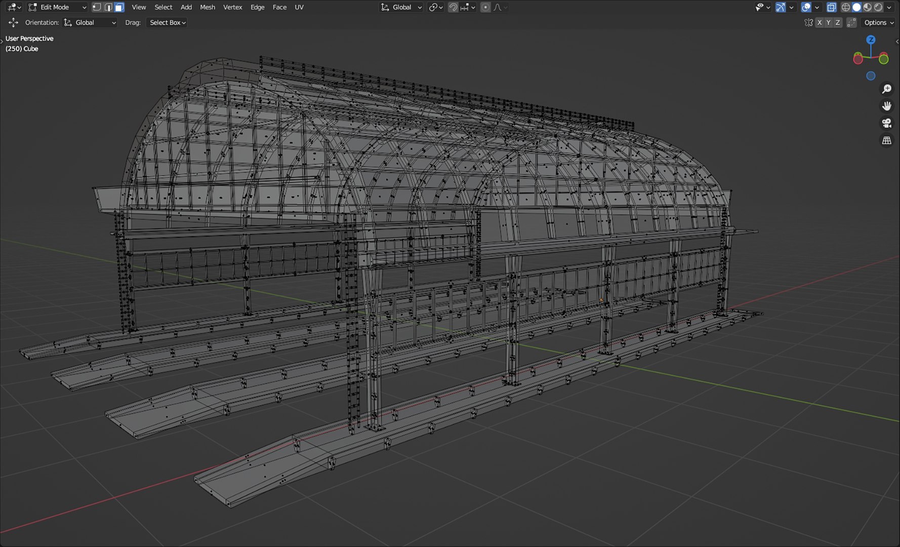 Train platform hall model - TurboSquid 2165027