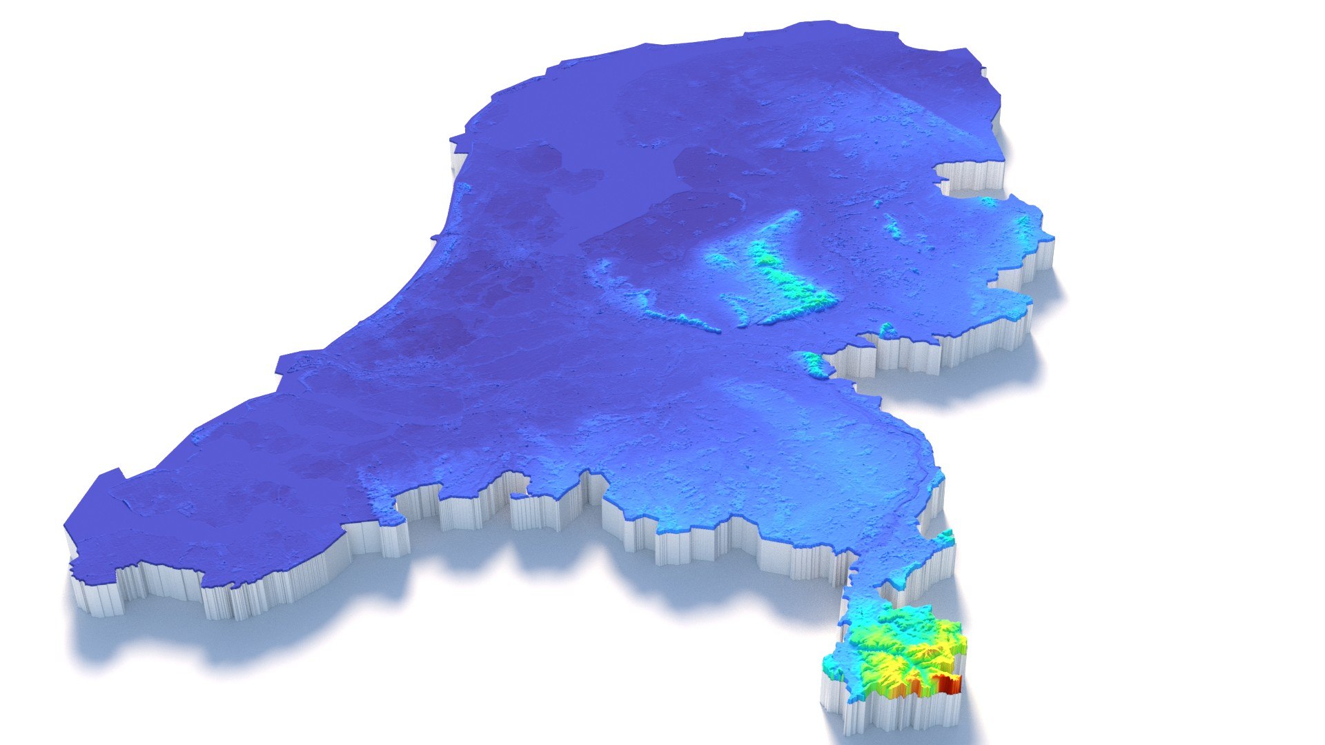 Netherlands Terrain Map Model - TurboSquid 2336541