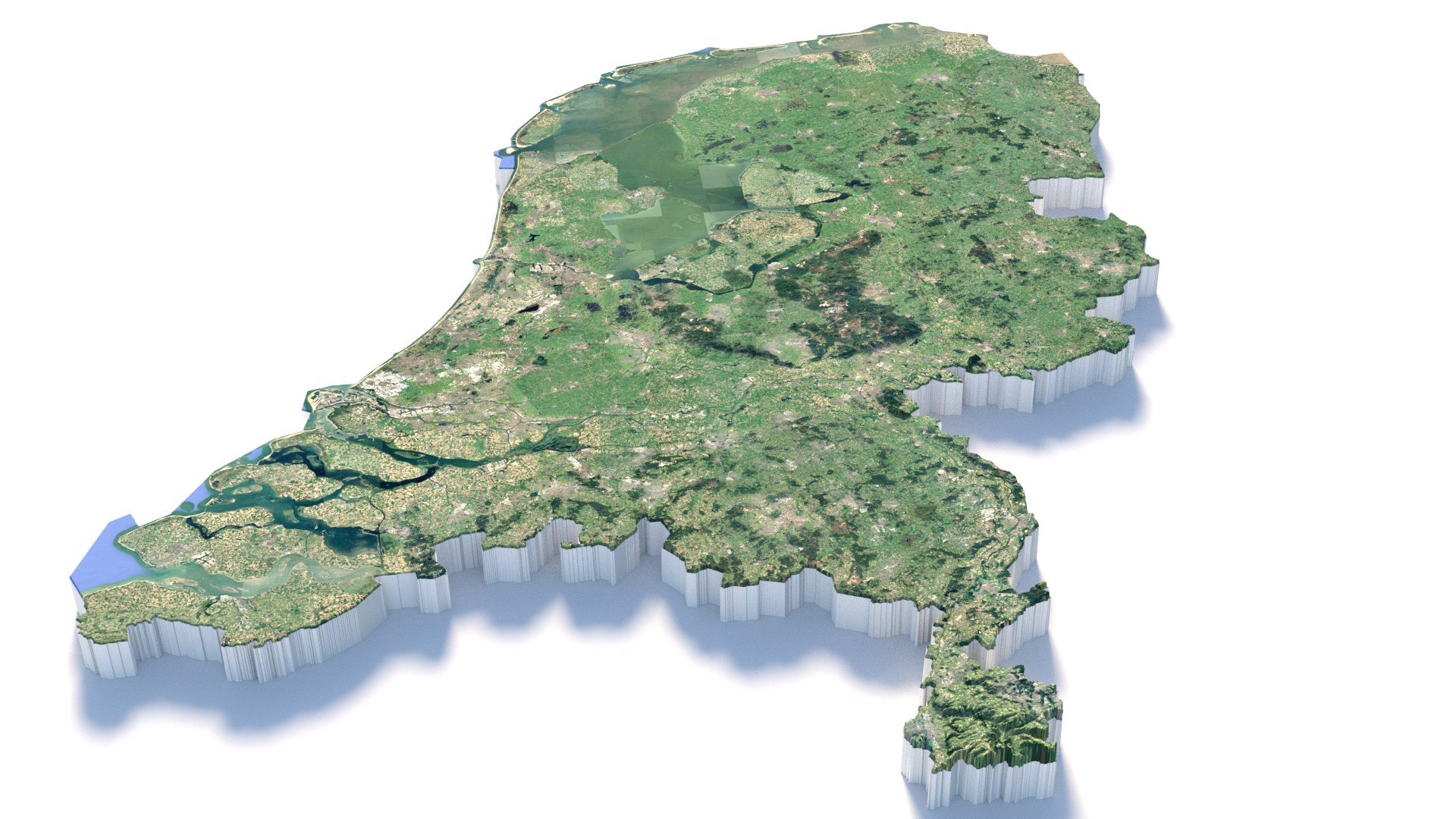 Netherlands Terrain Map Model - TurboSquid 2336541