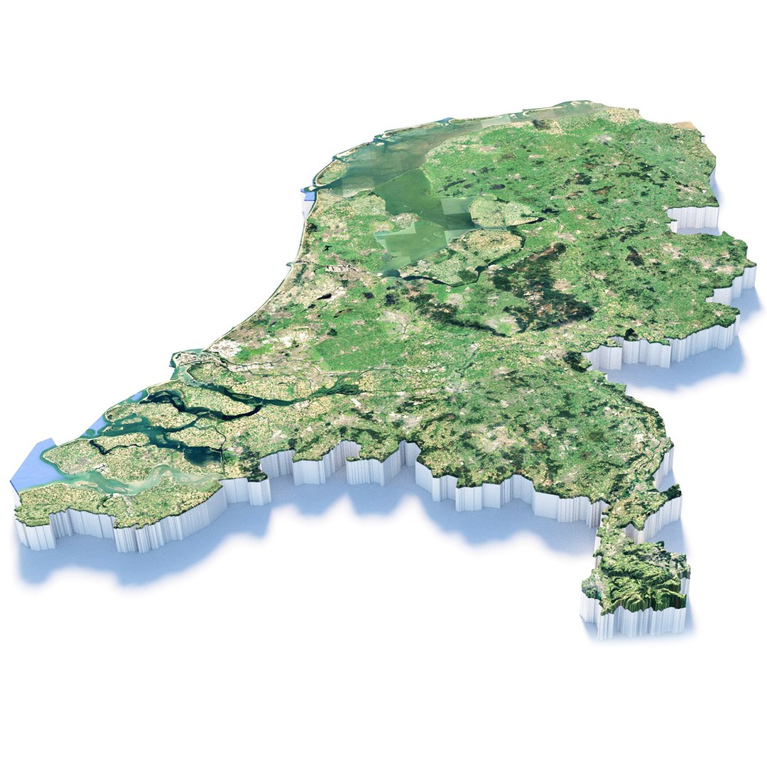 Netherlands Terrain Map Model - TurboSquid 2336541