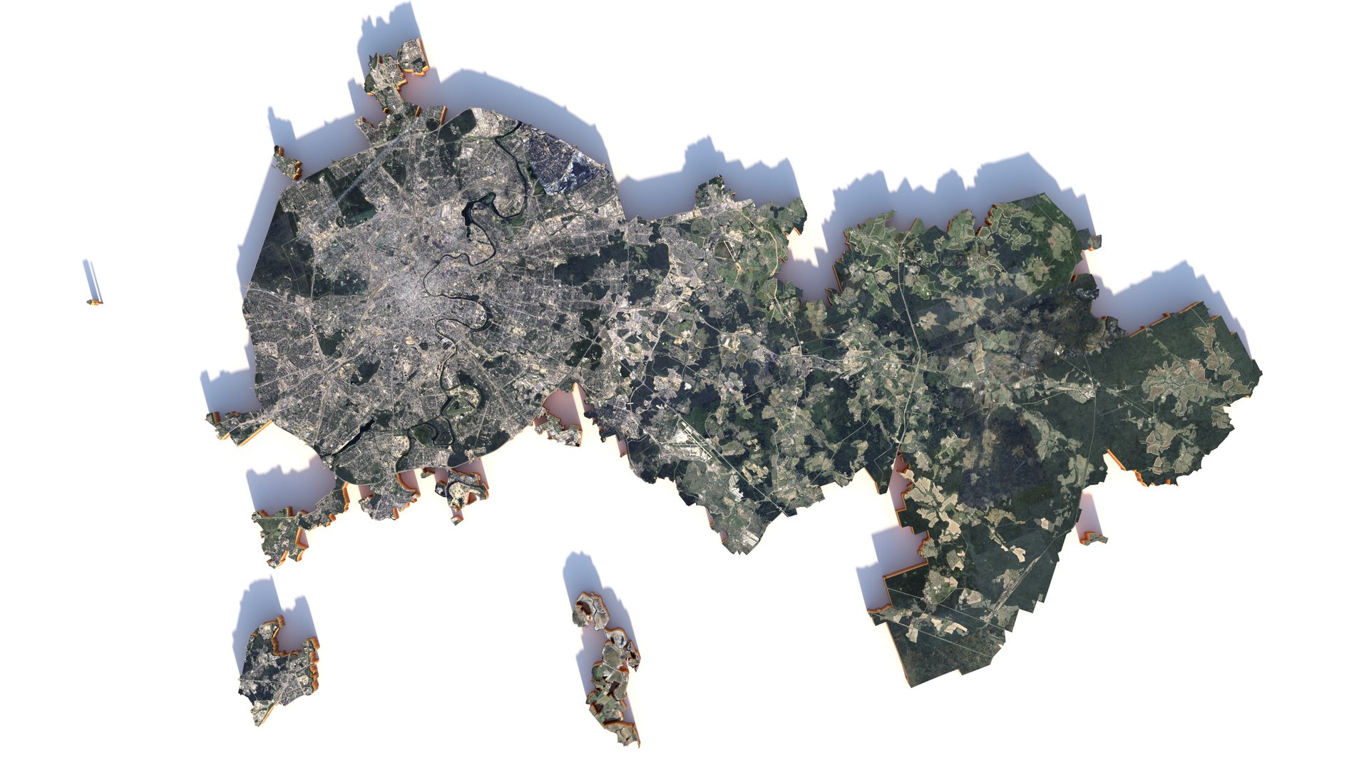 3D Moscow Terrain City Model - TurboSquid 2427549