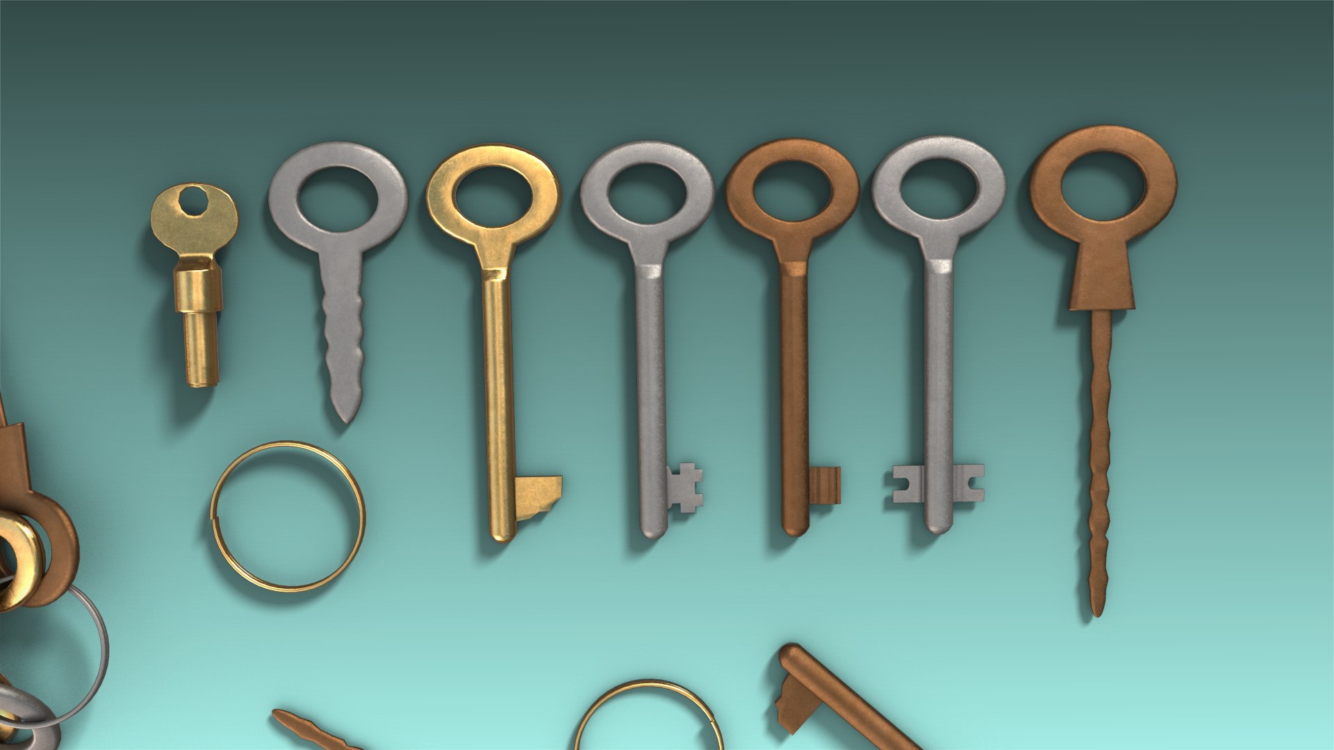 Low-poly Set Key 3D - TurboSquid 1635010
