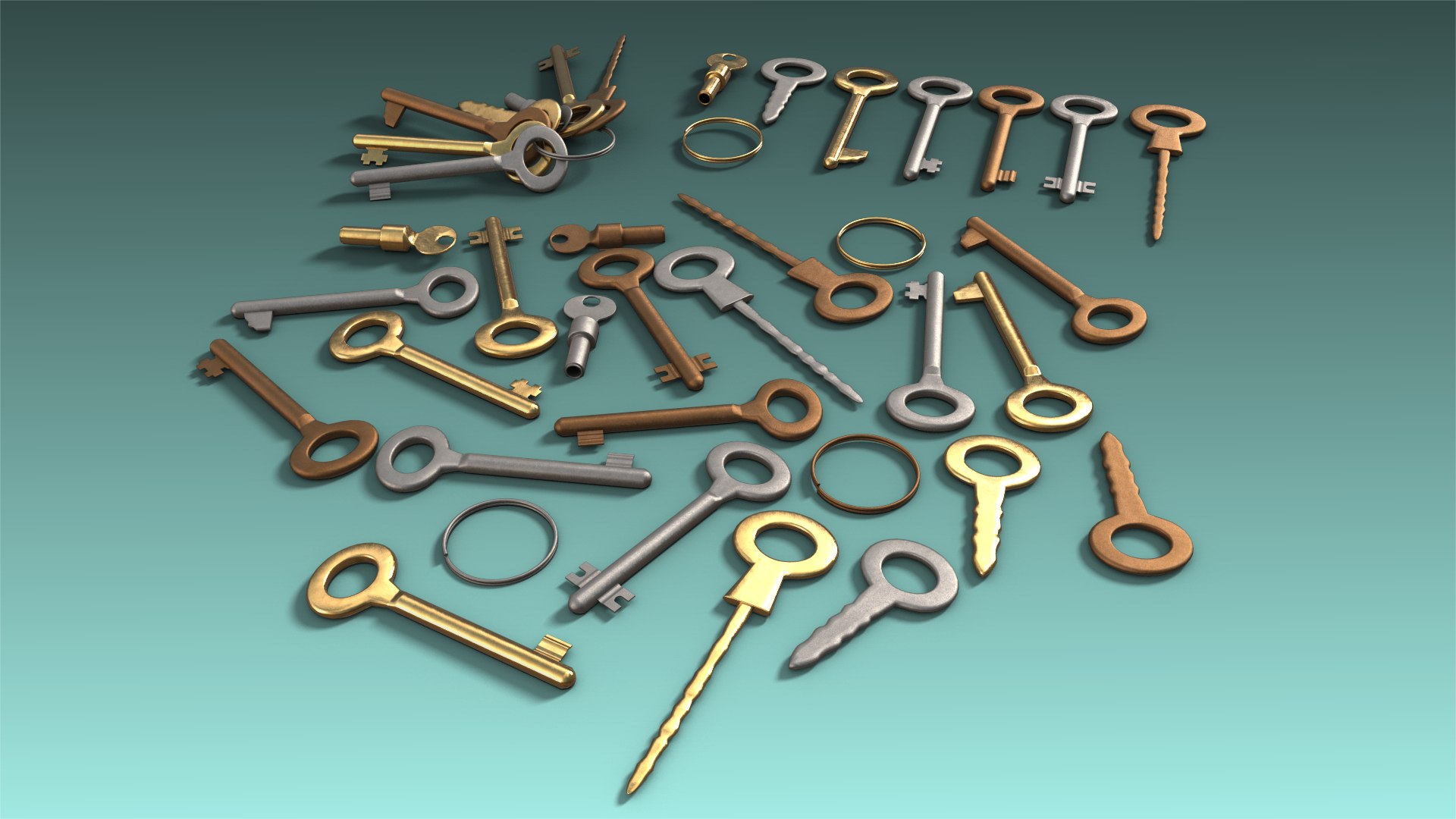 Low-poly Set Key 3D - TurboSquid 1635010