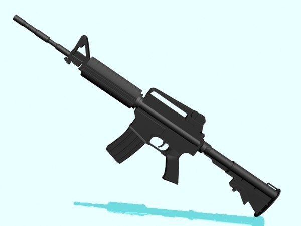 3ds max m4 machine gun