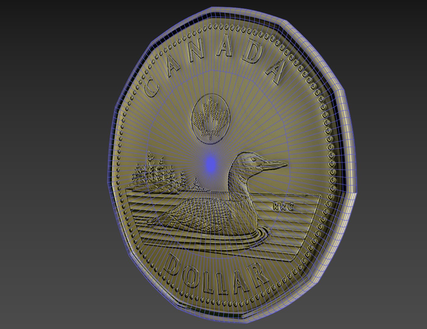 1 Dollar Canadian Coin 3D - TurboSquid 1221990