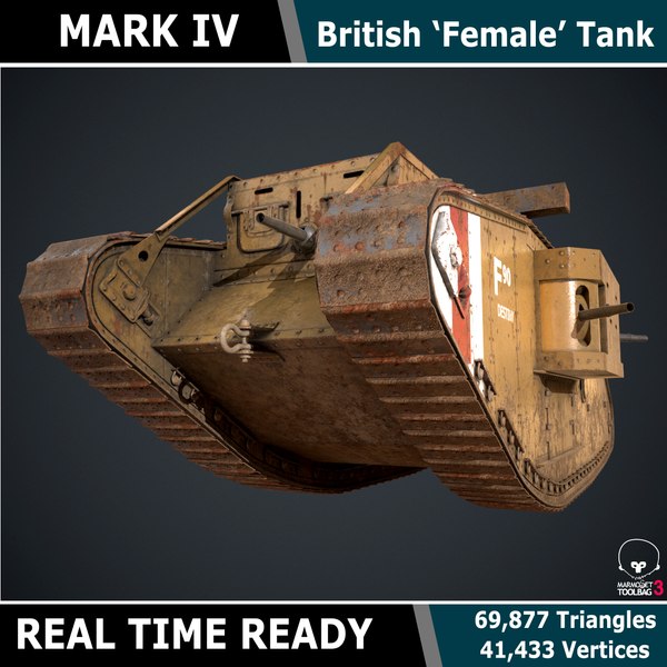 modelo 3d Mark IV 'Female' WW1 Tank - Game Ready - TurboSquid 1120538