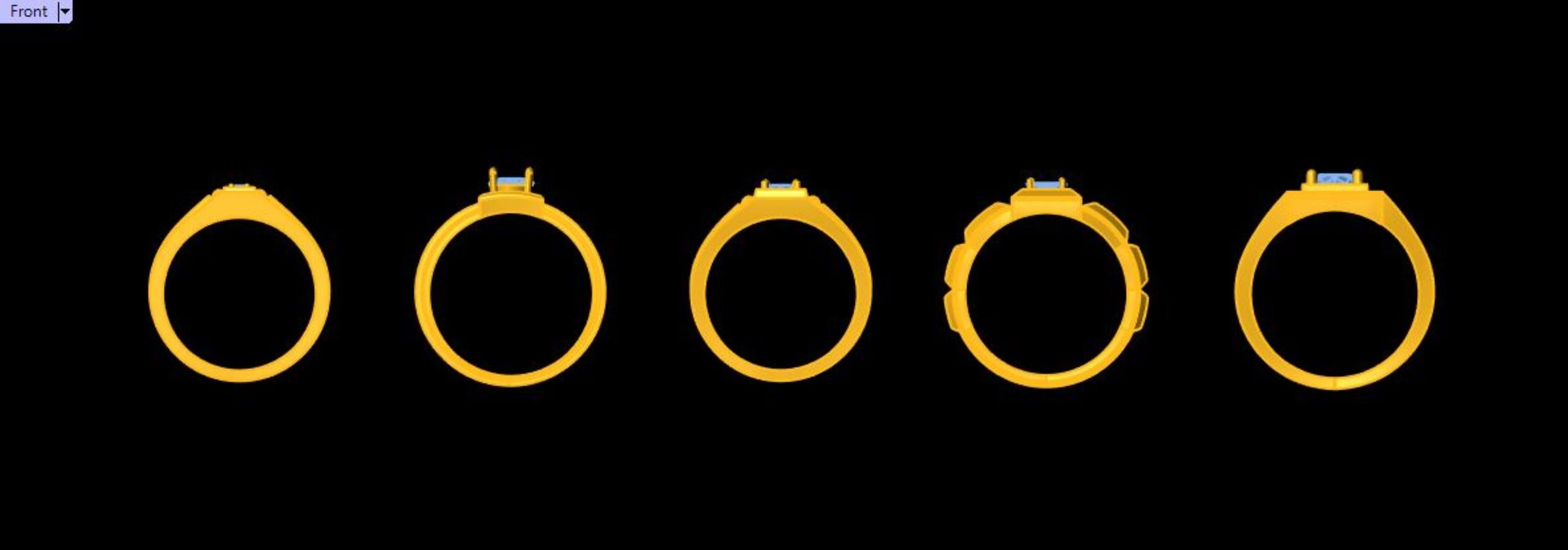 3D Model Diamond Gents Ring 5 Pis - 009 - TurboSquid 2330379