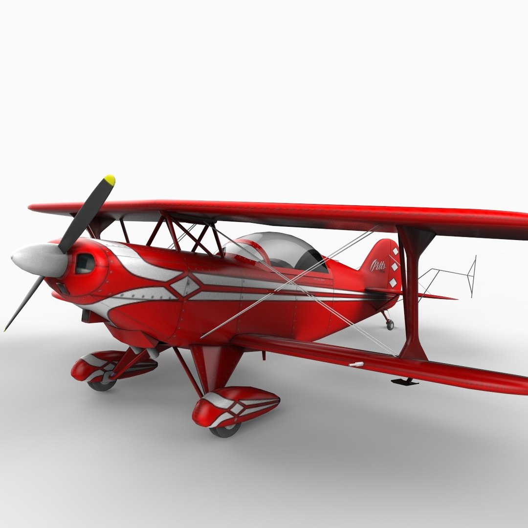 3d Pre-rigged Pitts Special Bi-plane