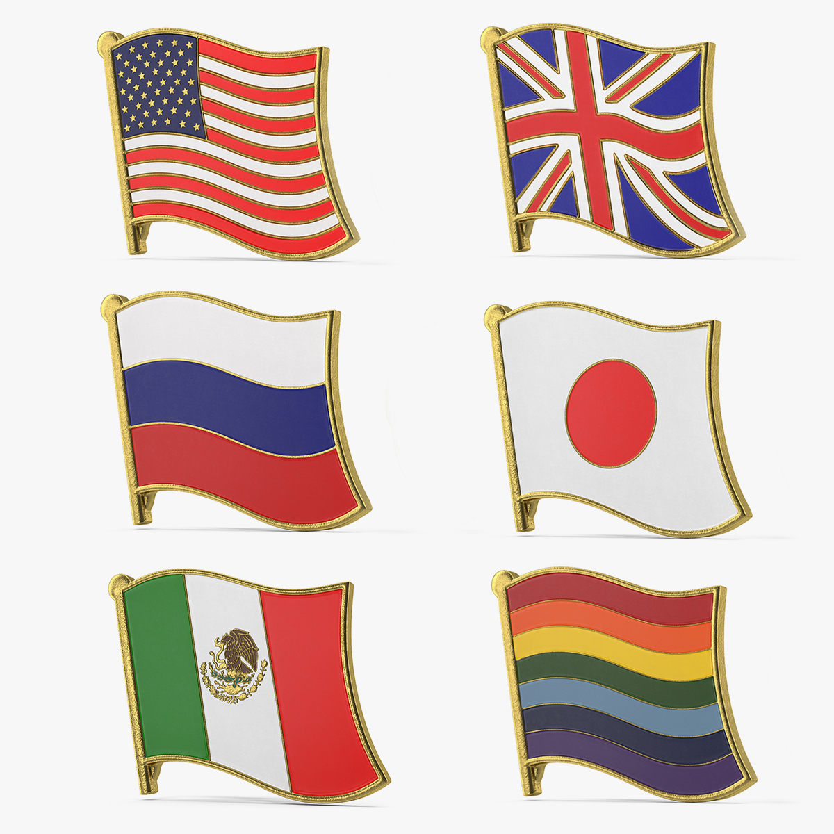 3D model flag lapel pins 2 - TurboSquid 1676653