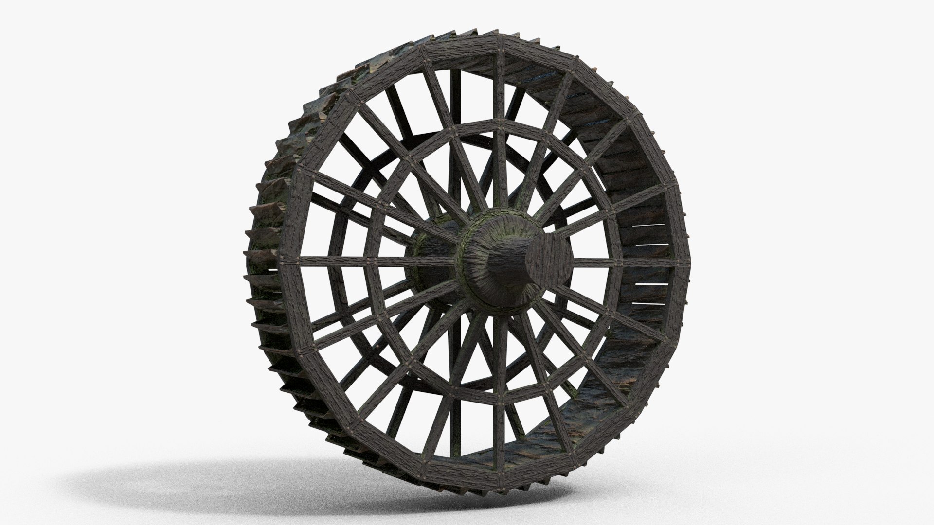 3D Wooden Waterwheel model - TurboSquid 2155561
