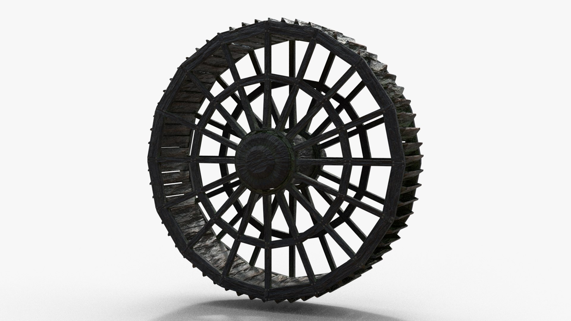 3D Wooden Waterwheel model - TurboSquid 2155561