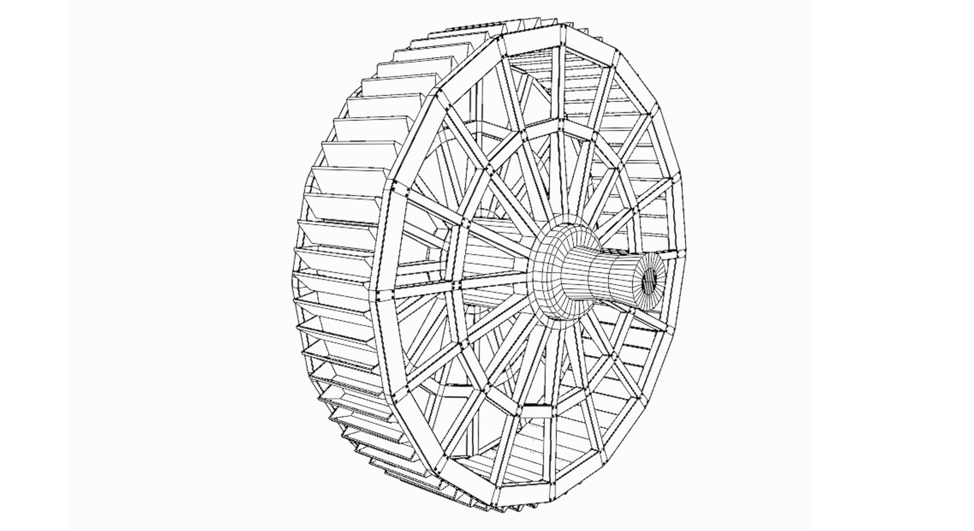 3D Wooden Waterwheel model - TurboSquid 2155561