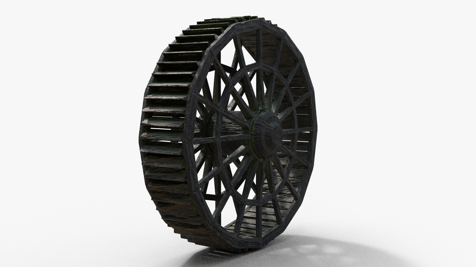 3D Wooden Waterwheel model - TurboSquid 2155561