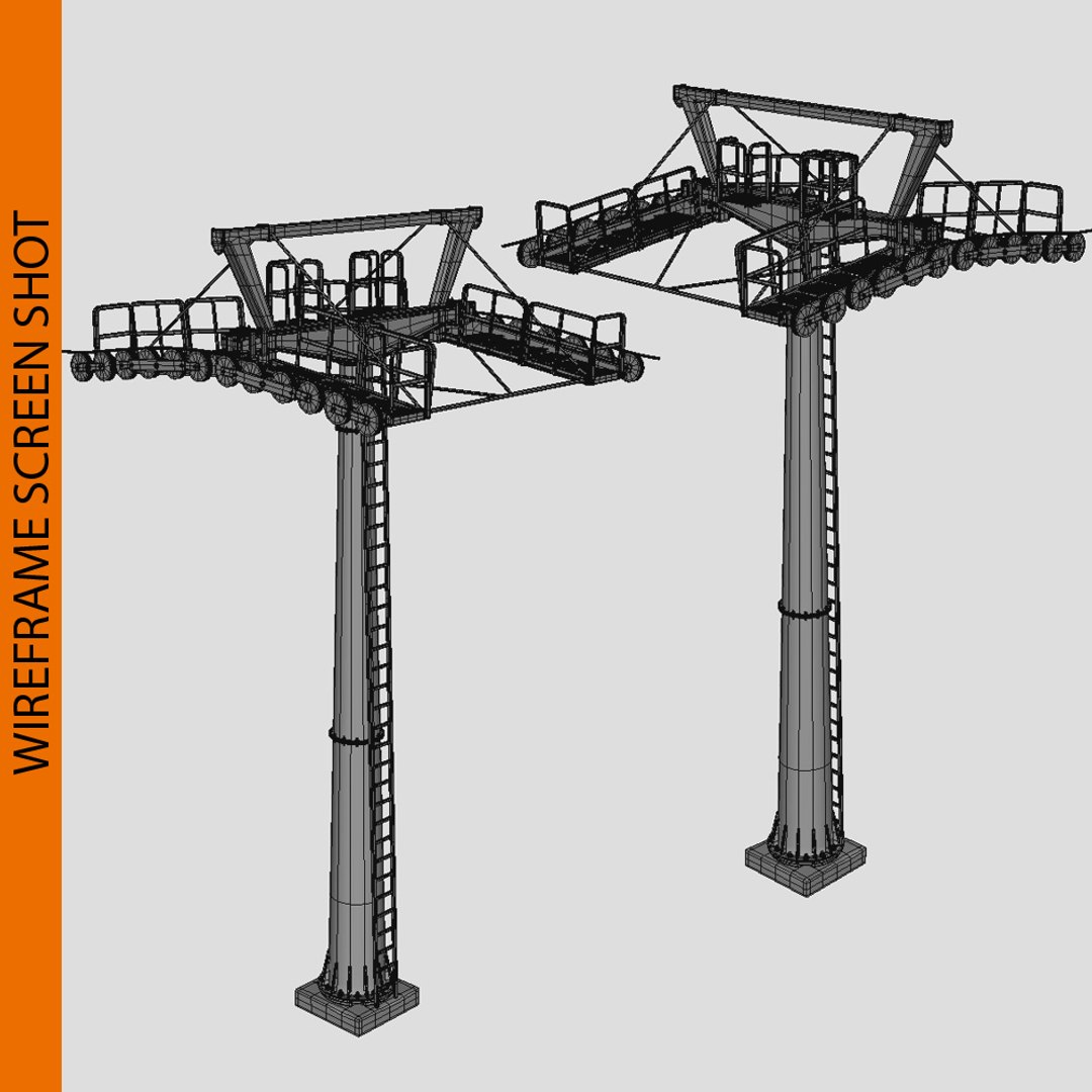 Cableway Large Pillar 3d Model