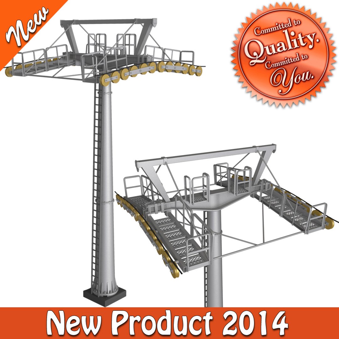 Cableway Large Pillar 3d Model