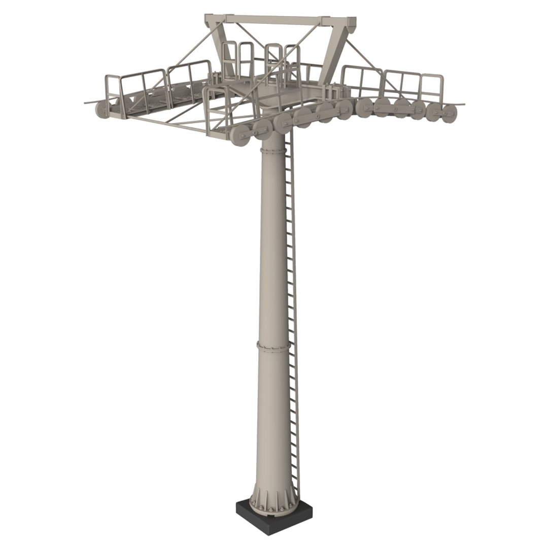 Cableway Large Pillar 3d Model