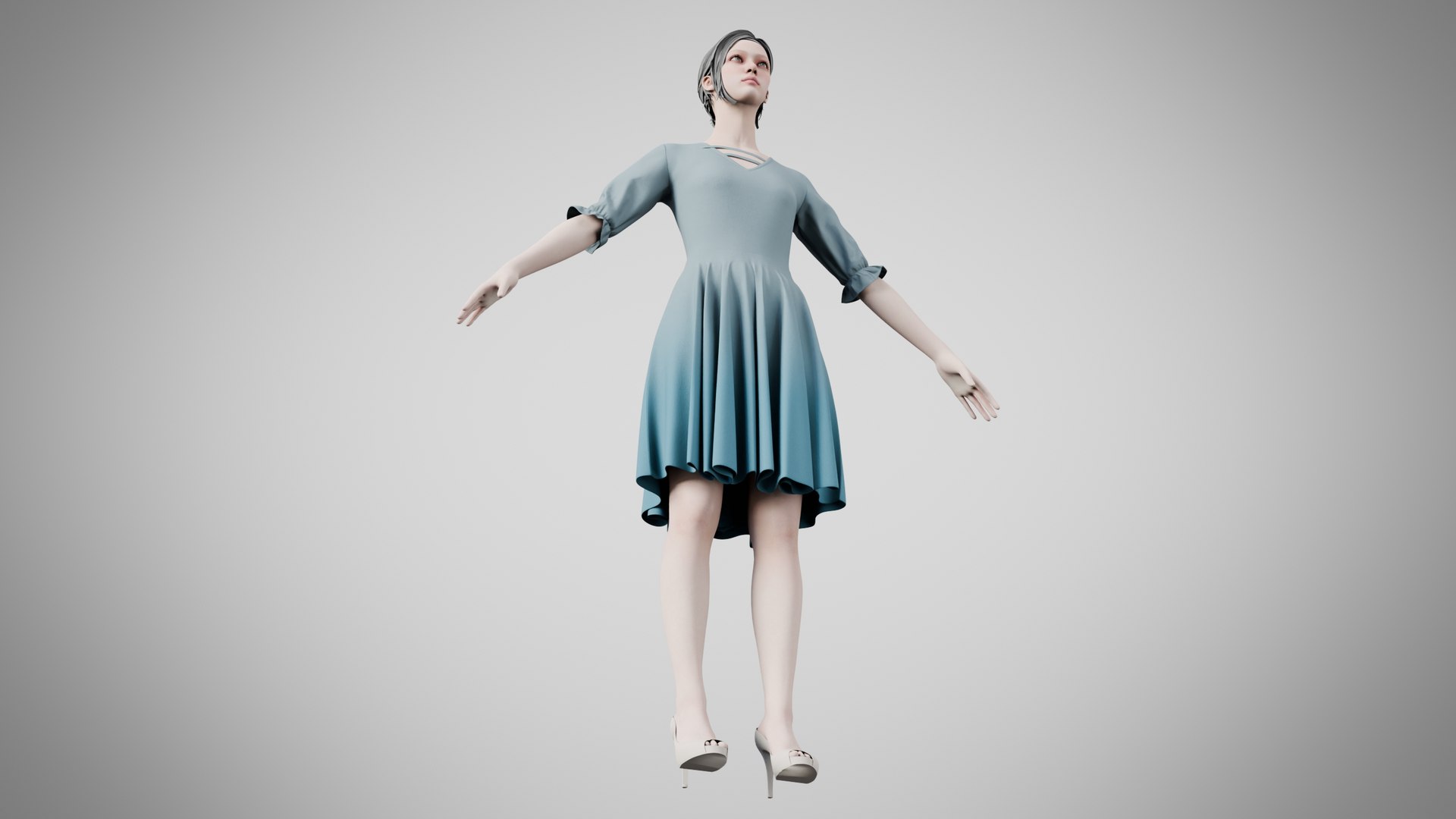 3D Dress 06 Weldon Blue Model - TurboSquid 2439438