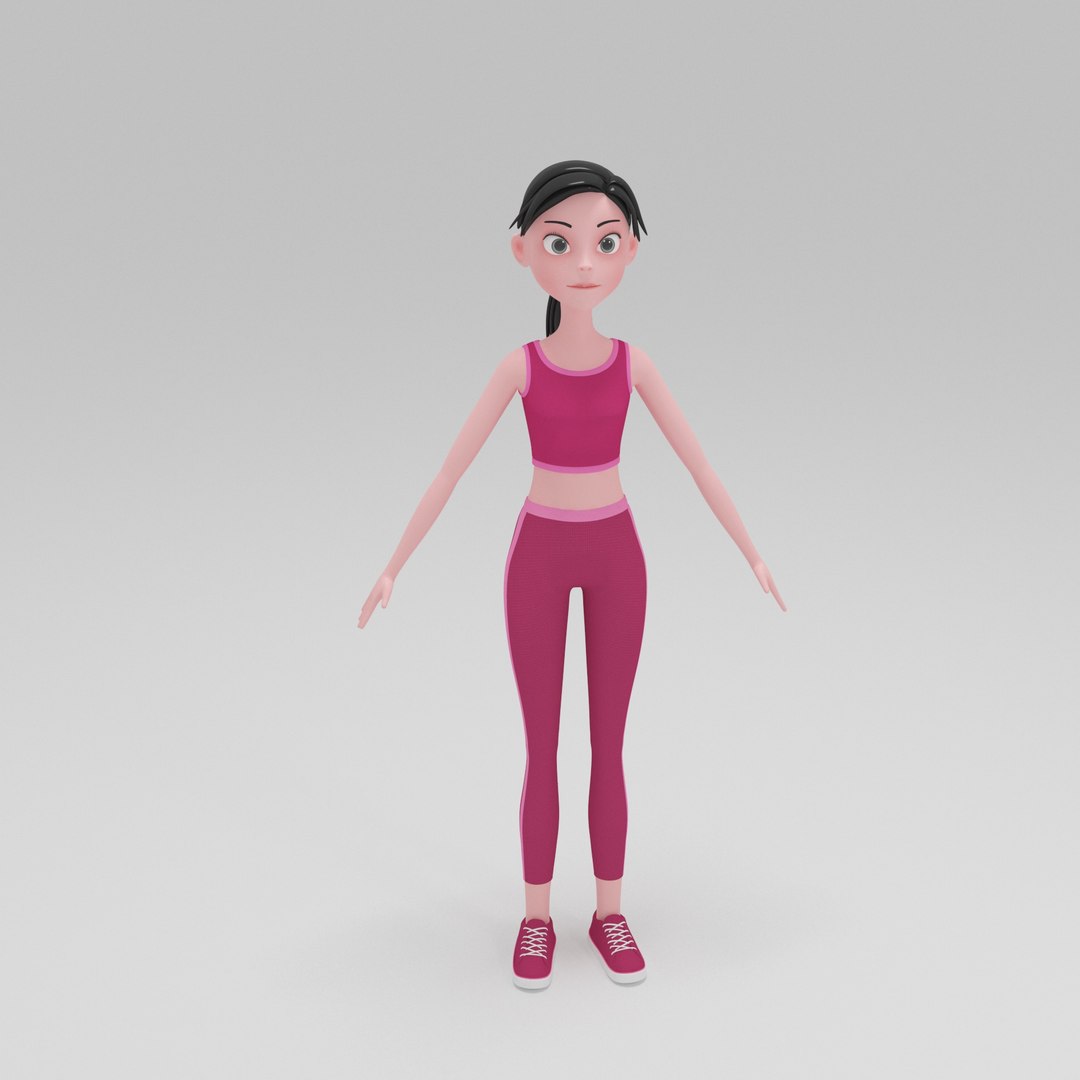 3D Girl Cartoon - TurboSquid 2381701