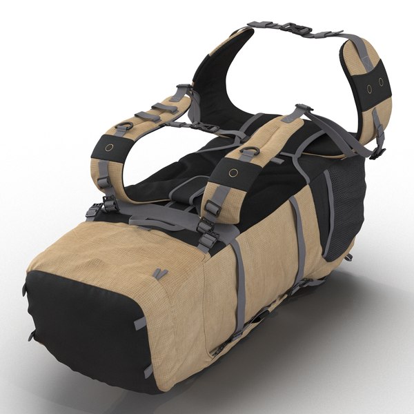 3d model large camping backpack generic