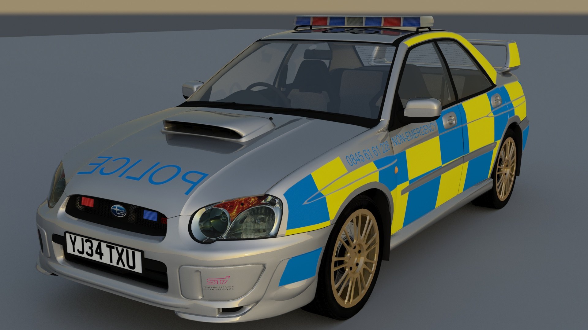3D subaru impreza uk police - TurboSquid 1343567