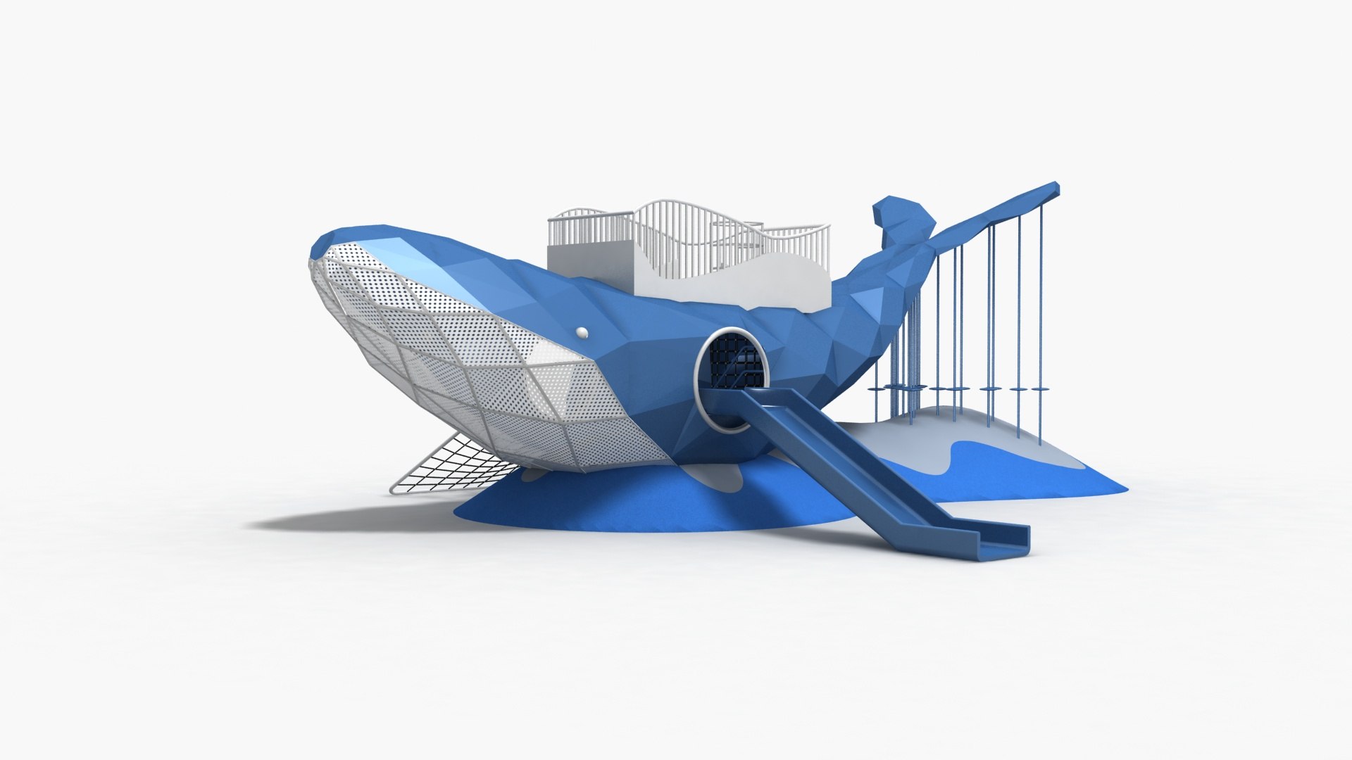3D Ocean Animal theme blue whale playground structure model ...
