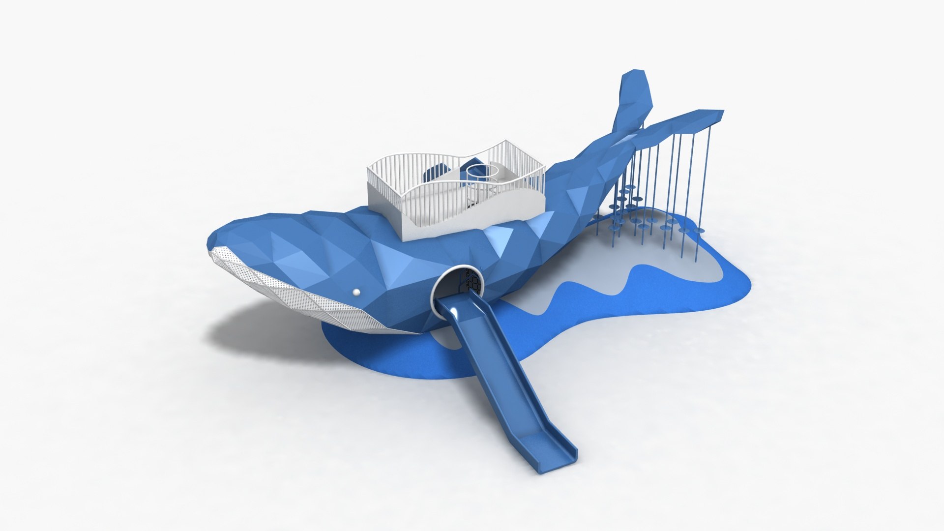 3D Ocean Animal theme blue whale playground structure model ...