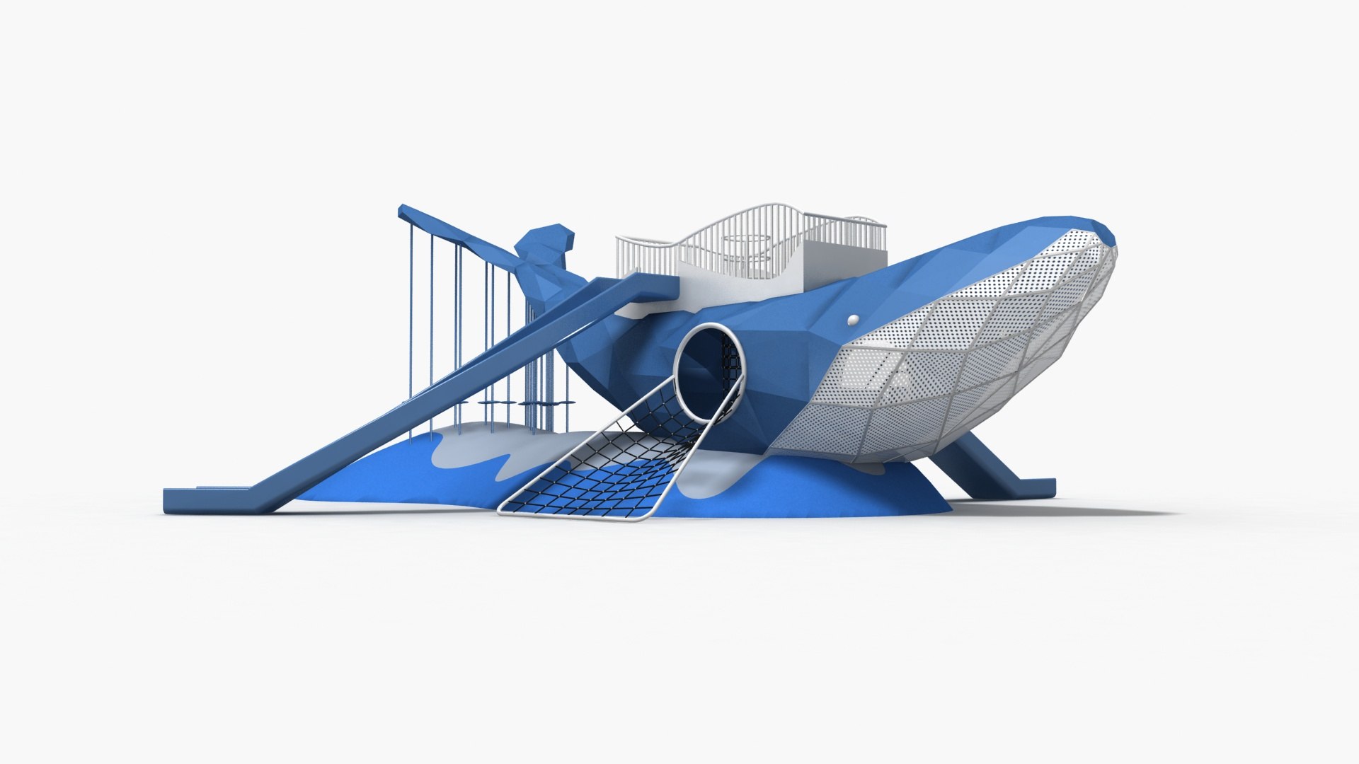 3D Ocean Animal theme blue whale playground structure model ...