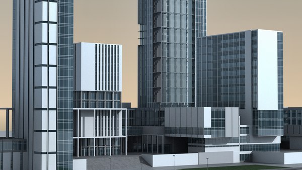 Modern city block 3D model - TurboSquid 1708861