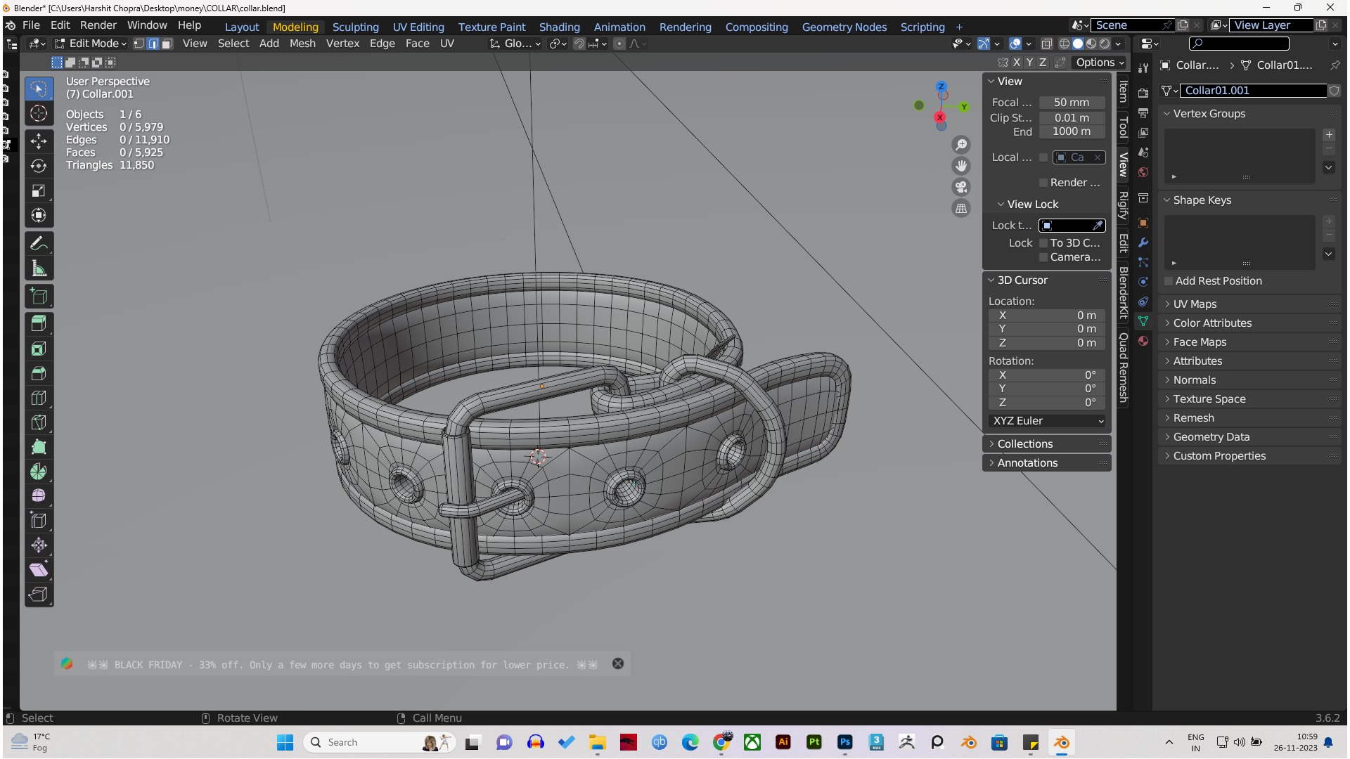 3D Dog Collar model - TurboSquid 2156517