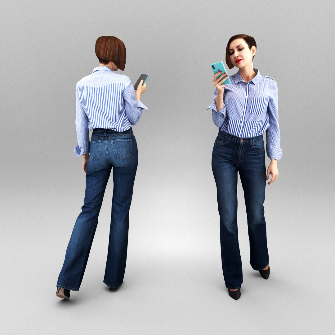 Pretty Woman Using Phone 354 3D Model - TurboSquid 1930718