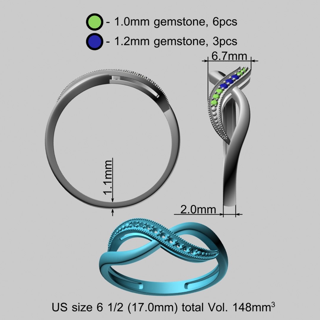 3D Rhodium Plating Fashion Gold Ring Model - TurboSquid 1876466