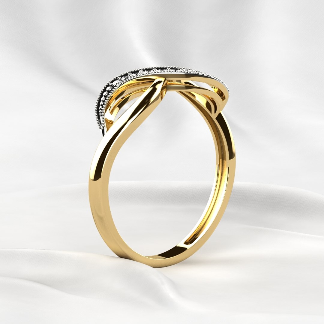 3D Rhodium Plating Fashion Gold Ring Model - TurboSquid 1876466