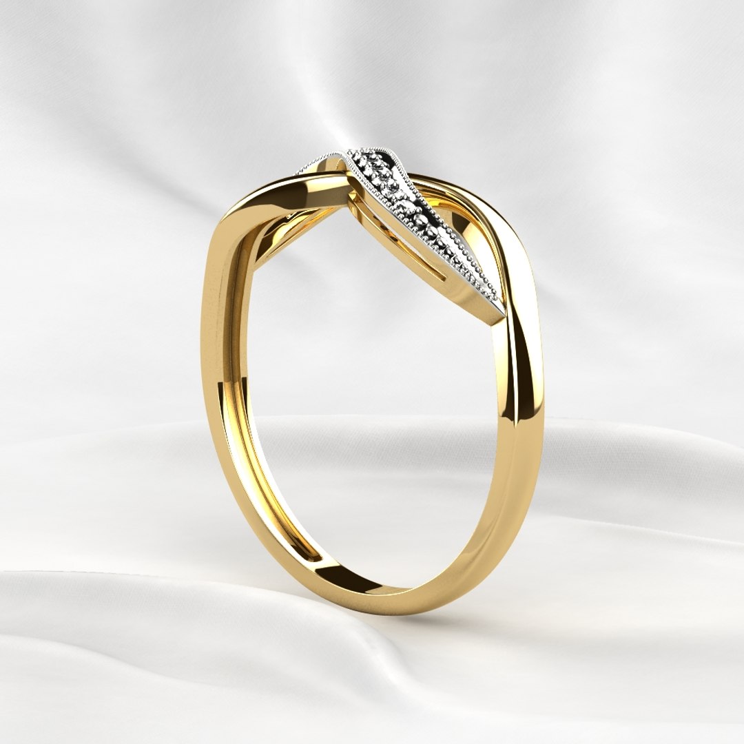 3D Rhodium Plating Fashion Gold Ring Model - TurboSquid 1876466