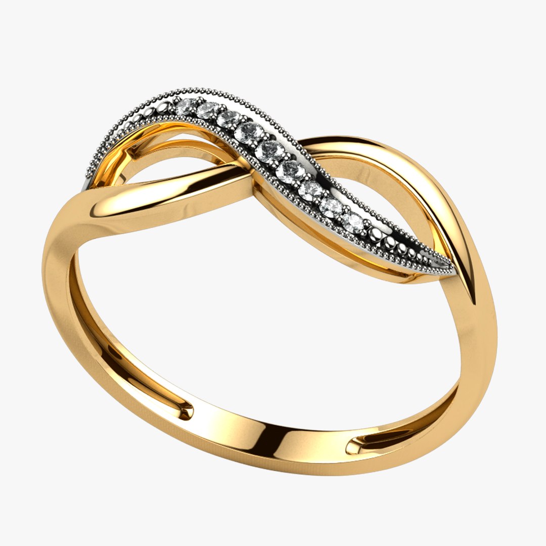 3D Rhodium Plating Fashion Gold Ring Model - TurboSquid 1876466