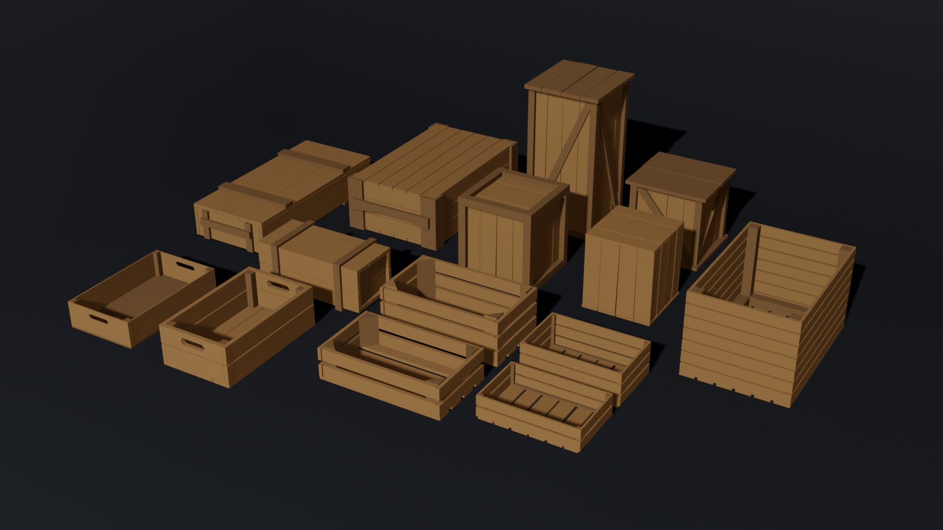 Low Poly Crates 3D Model - TurboSquid 1825563