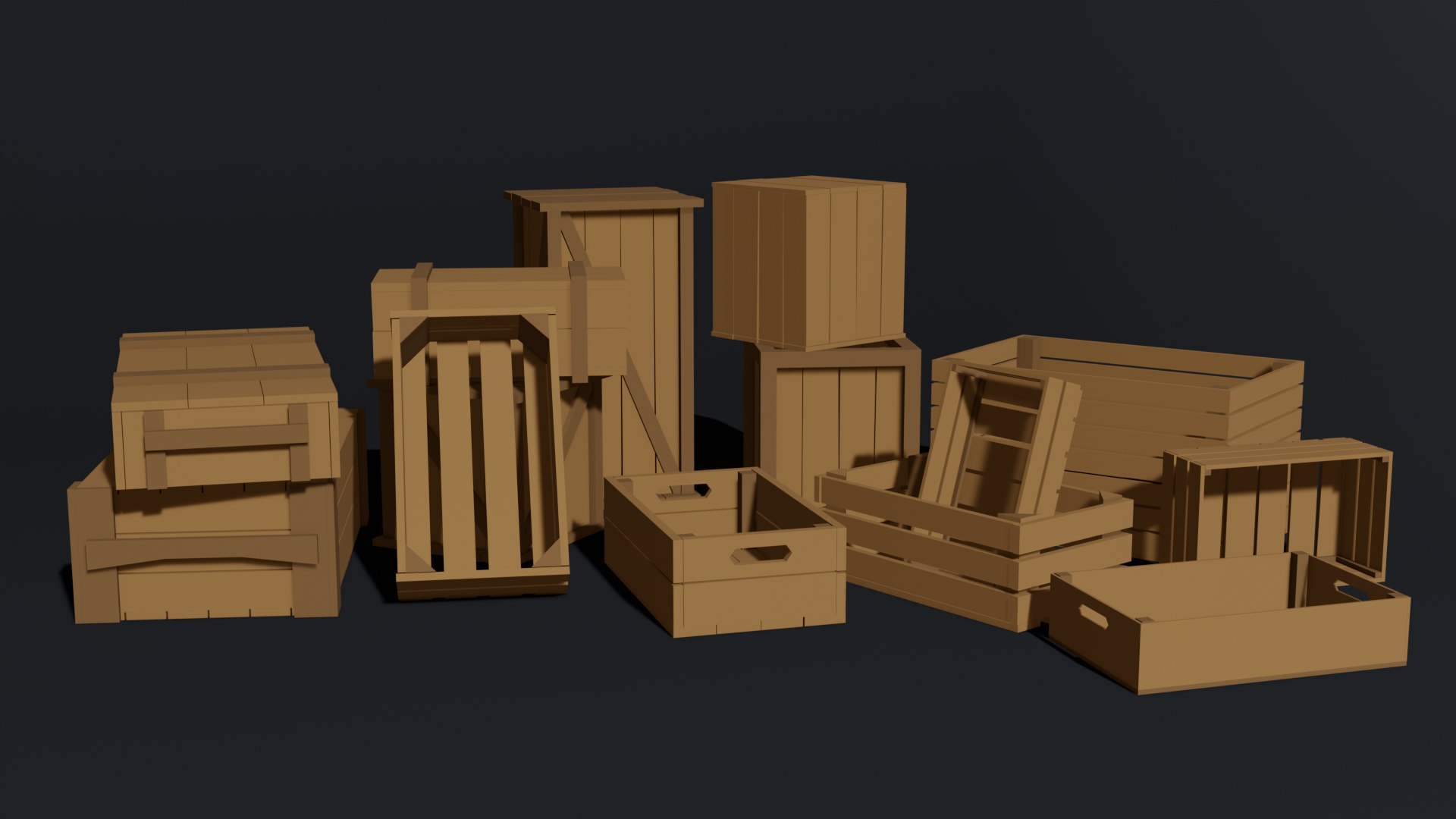 Low Poly Crates 3D Model - TurboSquid 1825563
