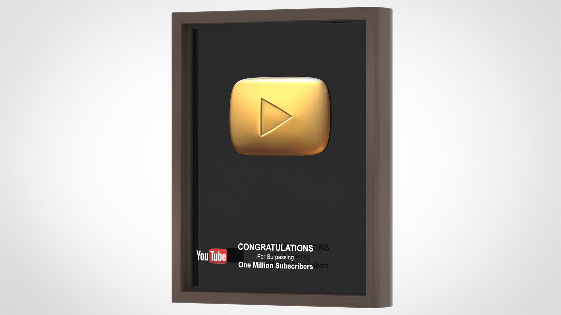 3D Youtube Gold Play Button - TurboSquid 1538281
