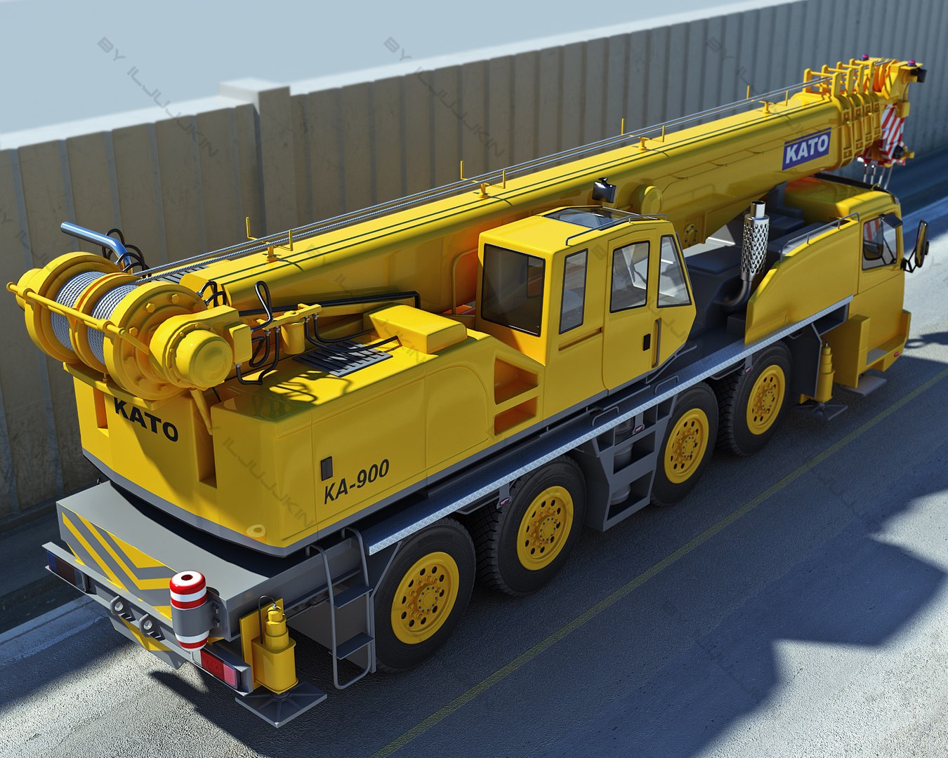 realistic mobile crane kato 3d model