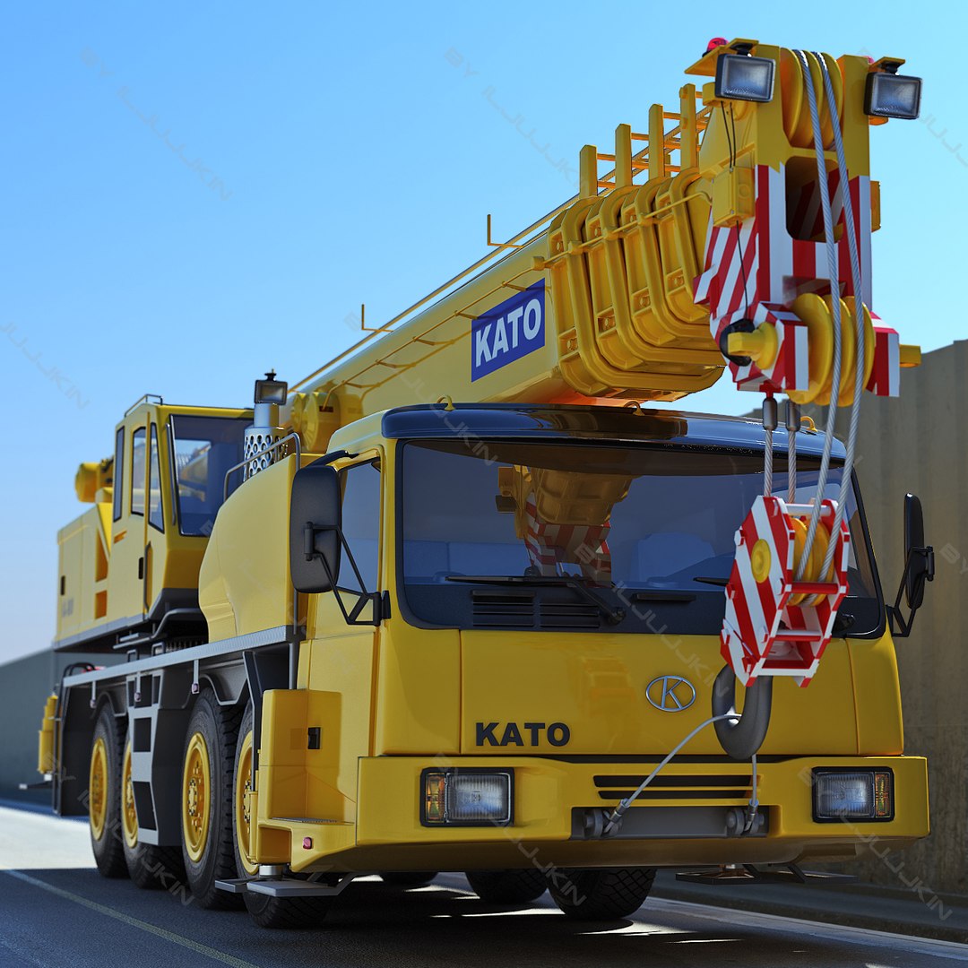 realistic mobile crane kato 3d model