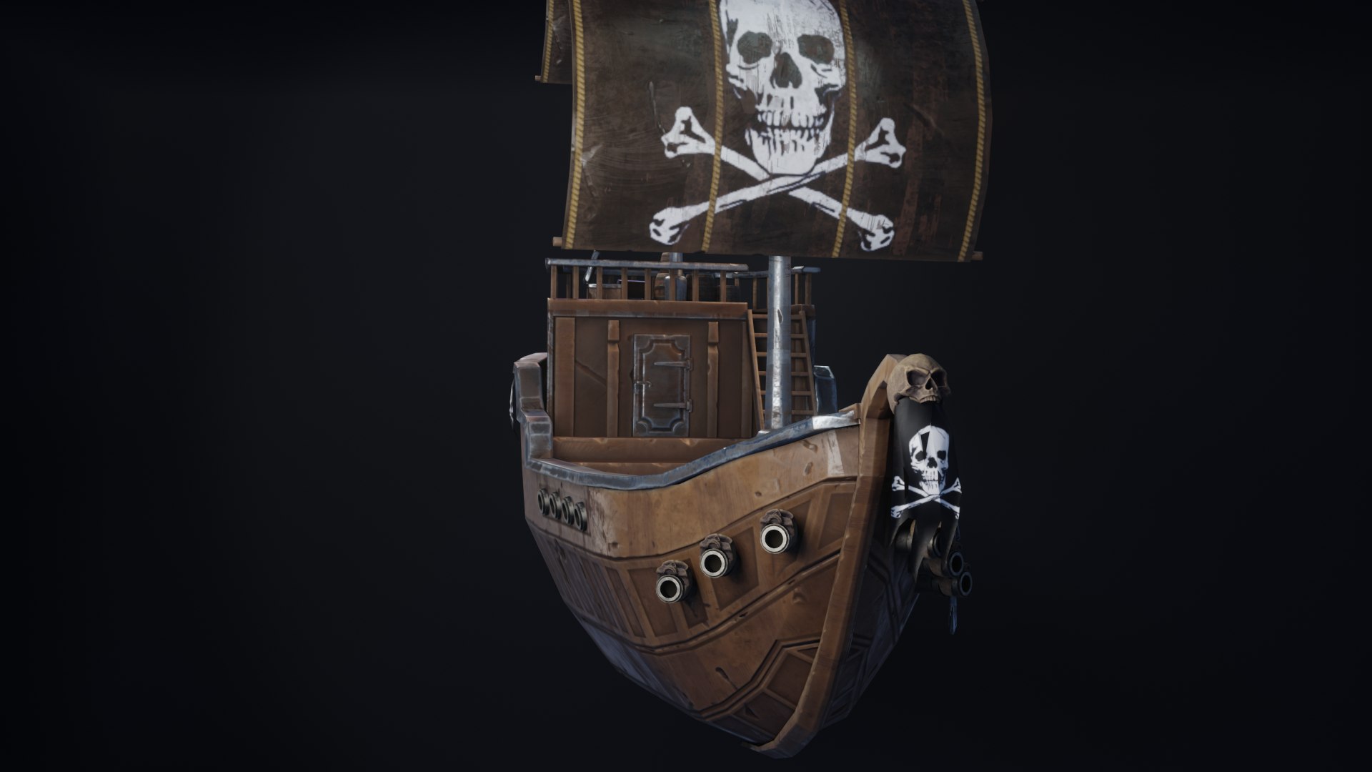 Stylized Pirate Ship Low Poly 3D Model - TurboSquid 2017325