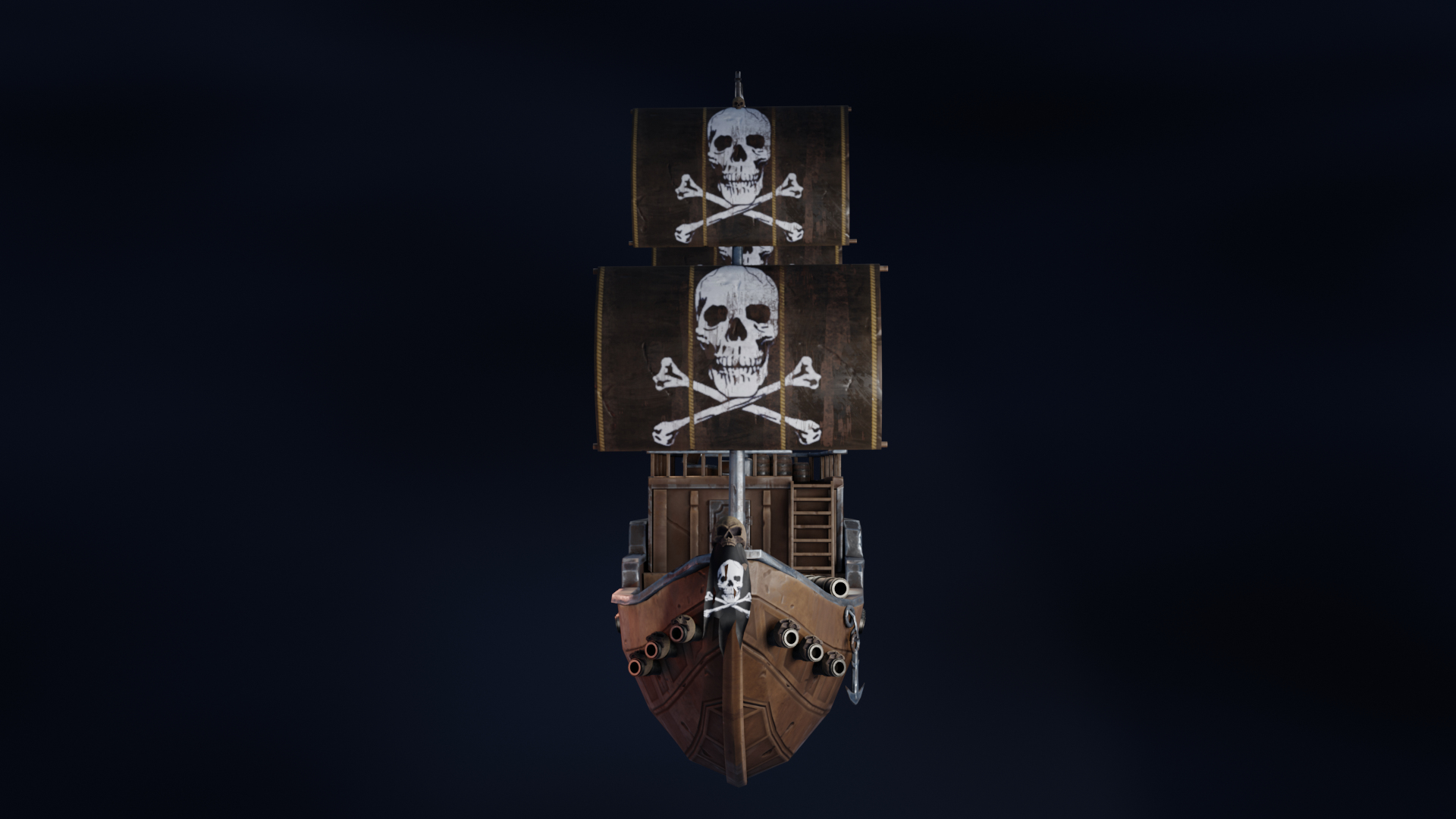 Stylized Pirate Ship Low Poly 3D Model - TurboSquid 2017325