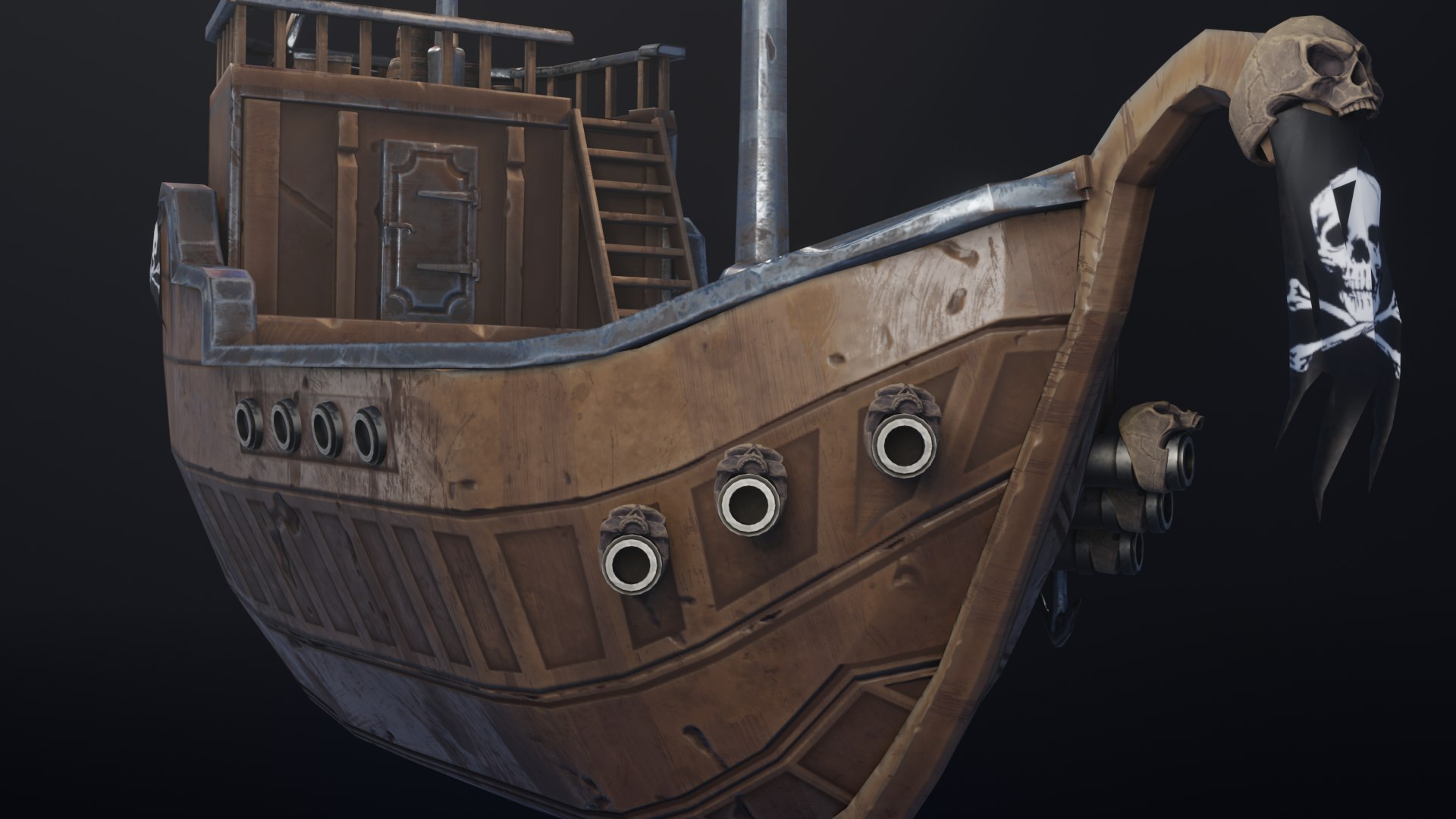 Stylized Pirate Ship Low poly 3D model - TurboSquid 2017325