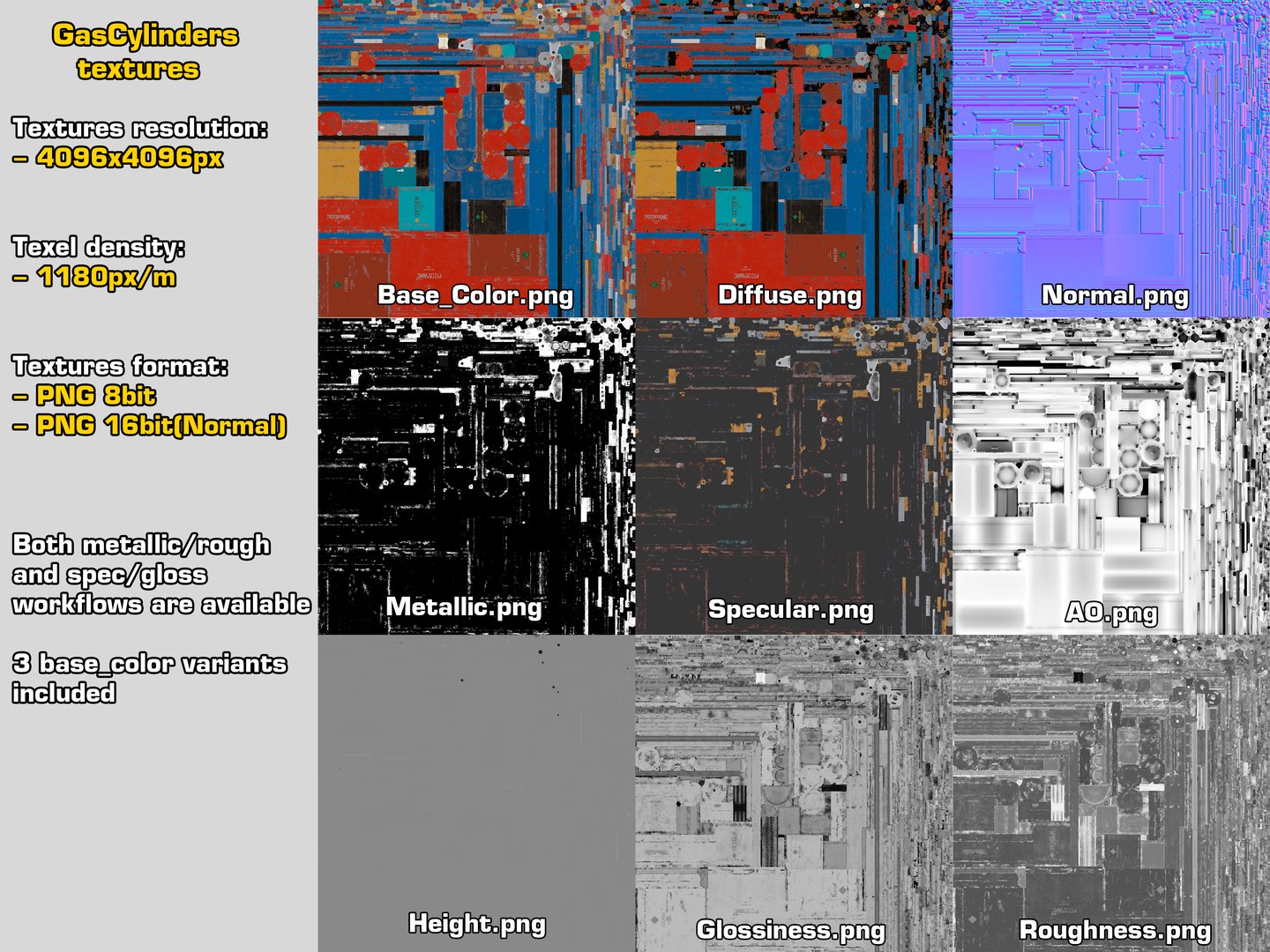 3D Gas Cylinders Collection GameReady - TurboSquid 2073494