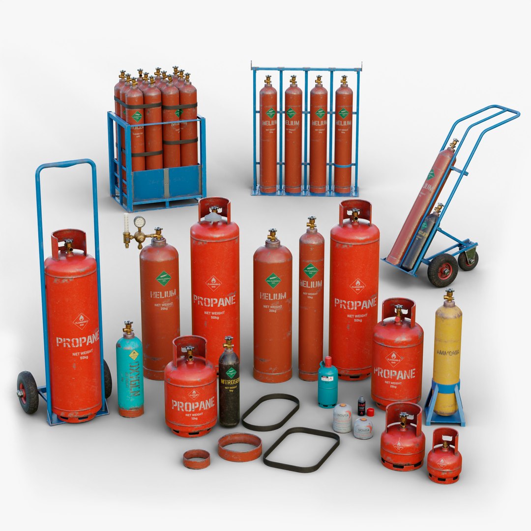 3D Gas Cylinders Collection GameReady - TurboSquid 2073494