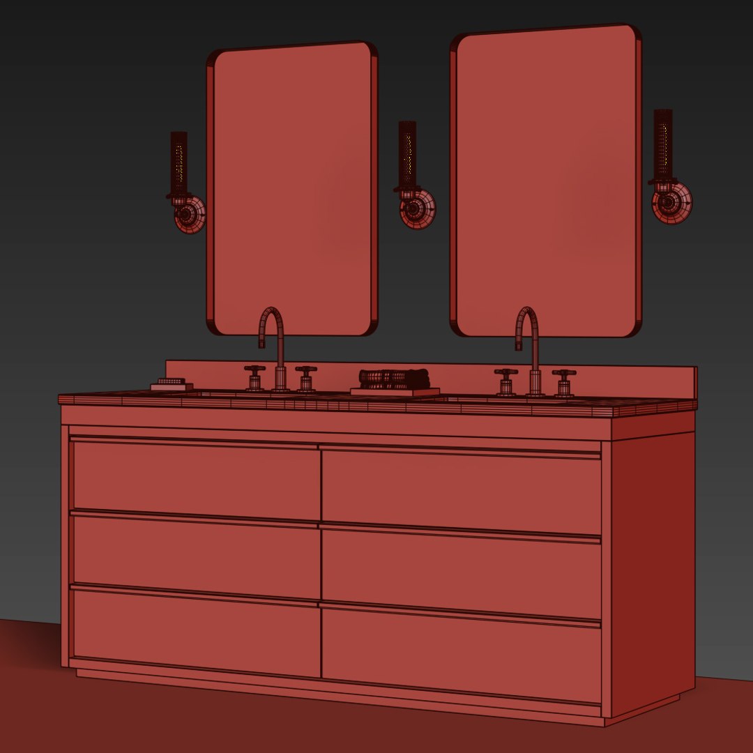 3D Bezier Double Vanity Model | 1148275 | TurboSquid