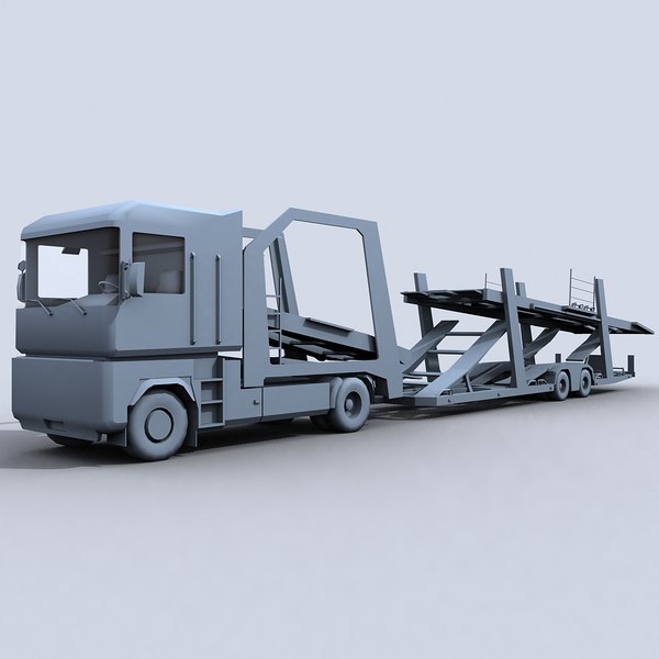 3d car transporter truck model
