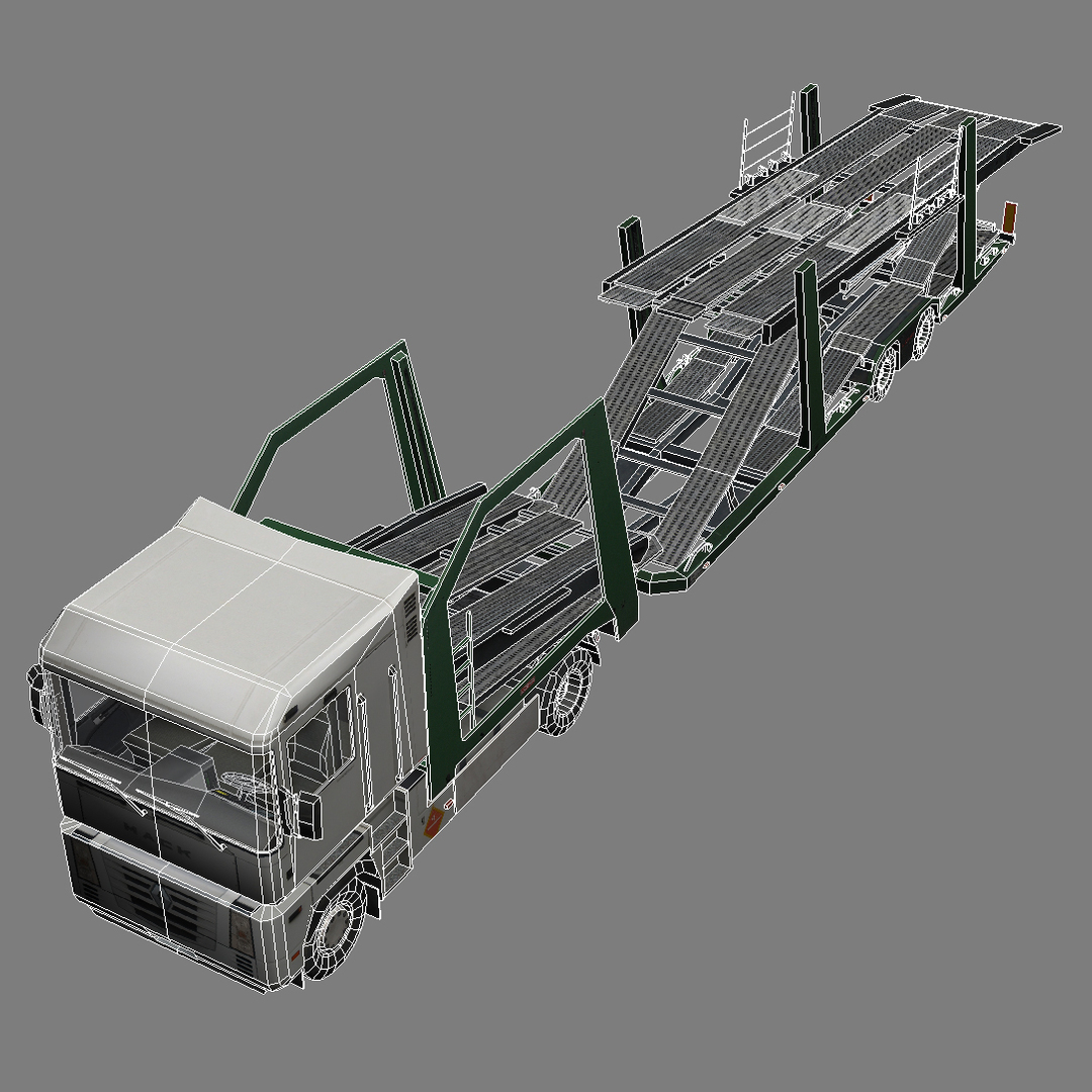 3d car transporter truck model