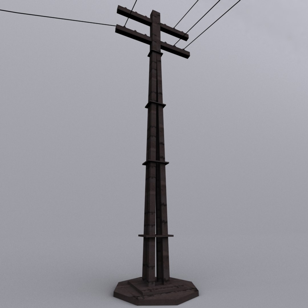 Old Stobie Pole 3d Model